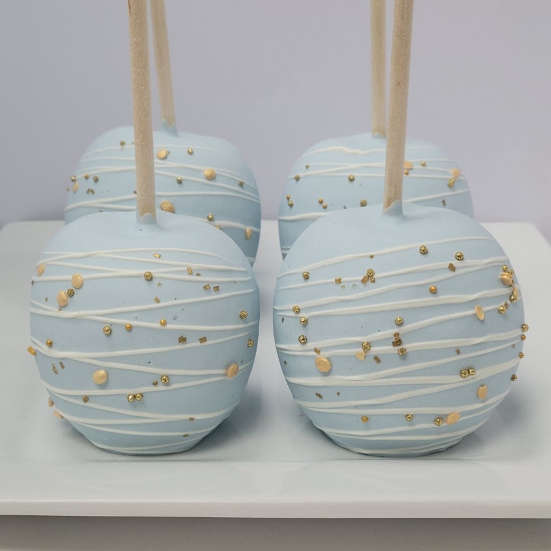 Apple. Light Blue /gold Chocolate Candy Apples Candy Table. - Etsy