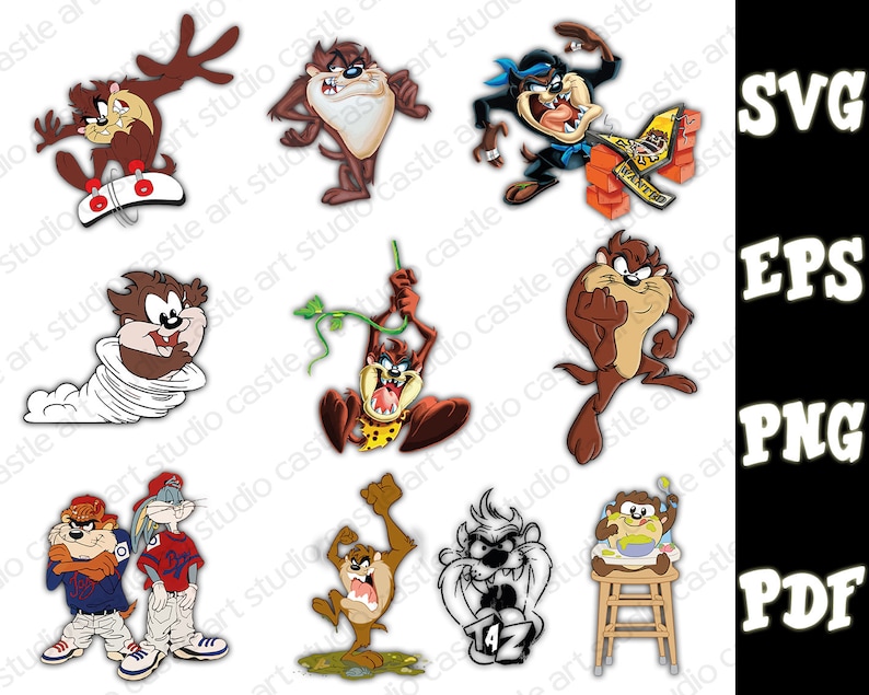 Cartoon SVG Cartoon Vector Taz SVG Taz Bundle SVG Cartoon - Etsy