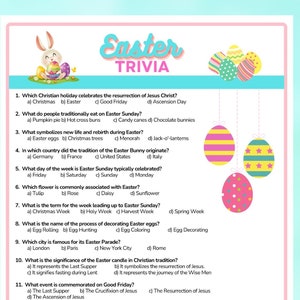 Easter Trivia for Kids, Kids Easter Game, Easter Classroom Activity ...