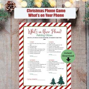 Christmas Party Cell Phone Game, Holiday Party Game, What's on Your ...