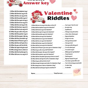 Valentine Riddles, Valentine's Day Game Printable, Valentines Party ...
