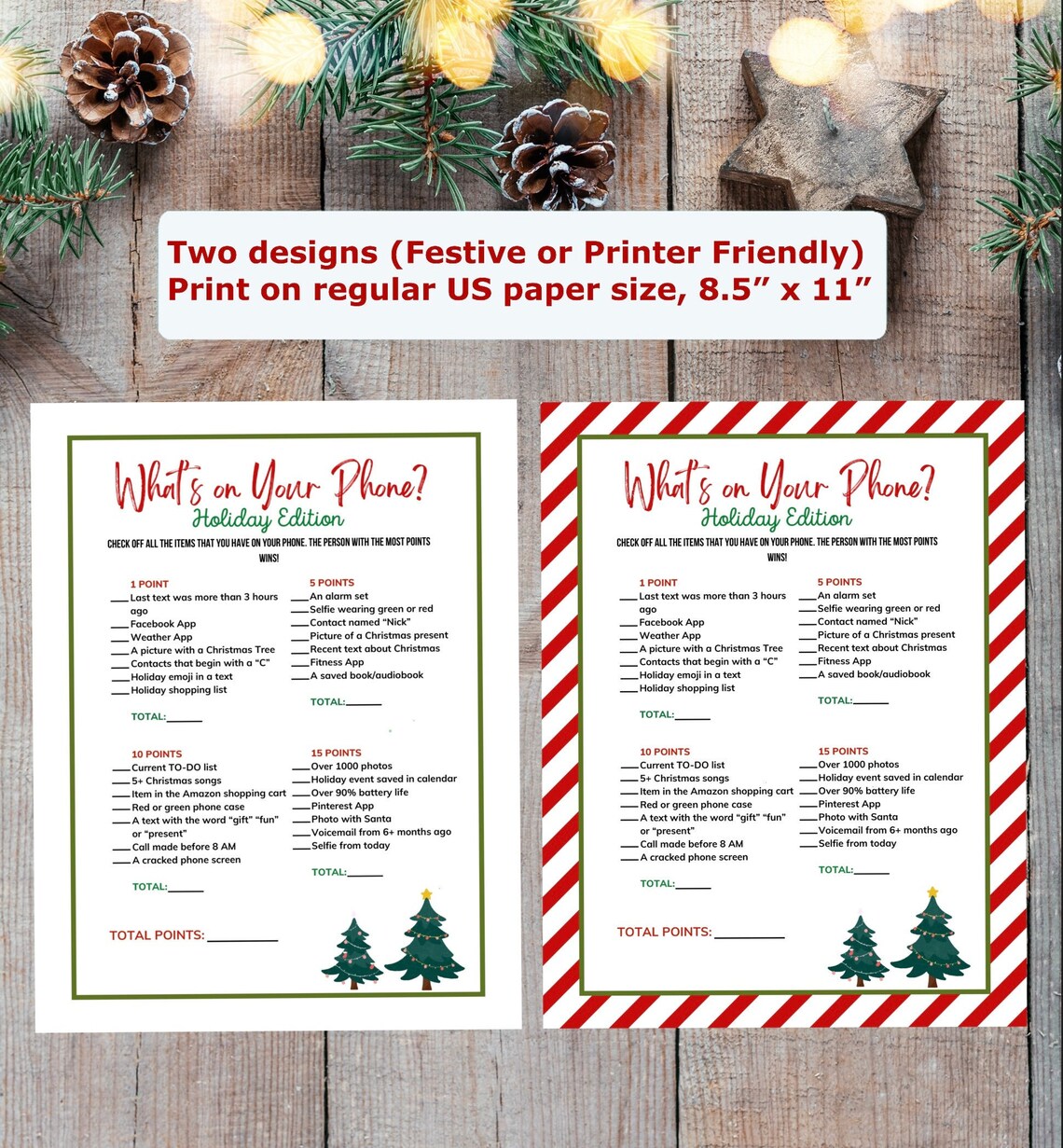 Christmas Party Cell Phone Game, Holiday Party Game, What's on Your ...