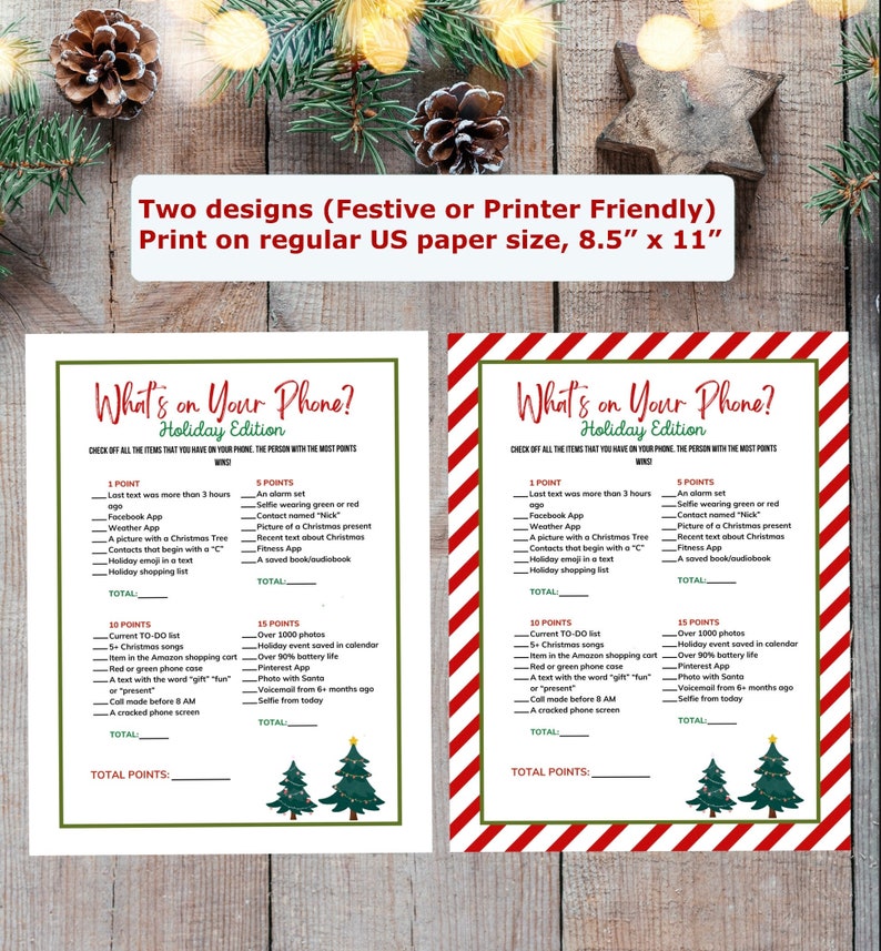 Christmas Party Cell Phone Game, Holiday Party Game, What's on Your ...