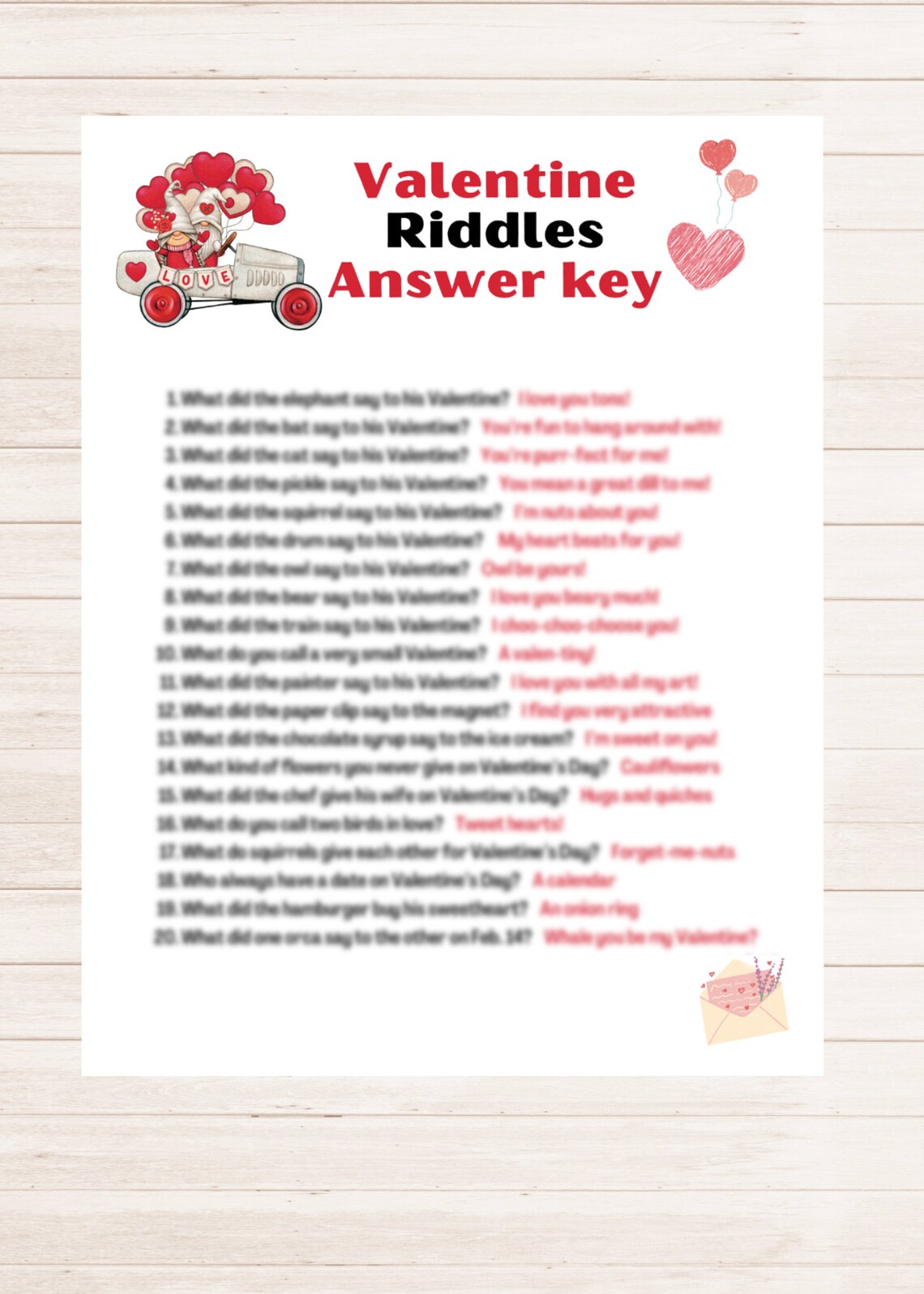 Valentine Riddles, Valentine's Day Game Printable, Valentines Party ...