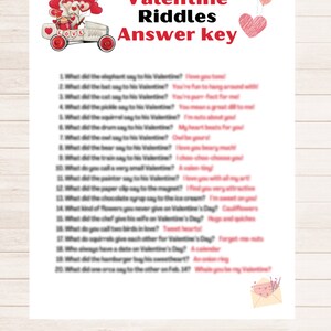 Valentine Riddles, Valentine's Day Game Printable, Valentines Party ...