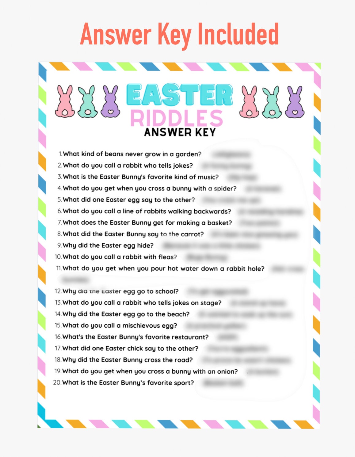 Easter Riddles for Kids, Kids Easter Game, Easter Classroom Activity ...