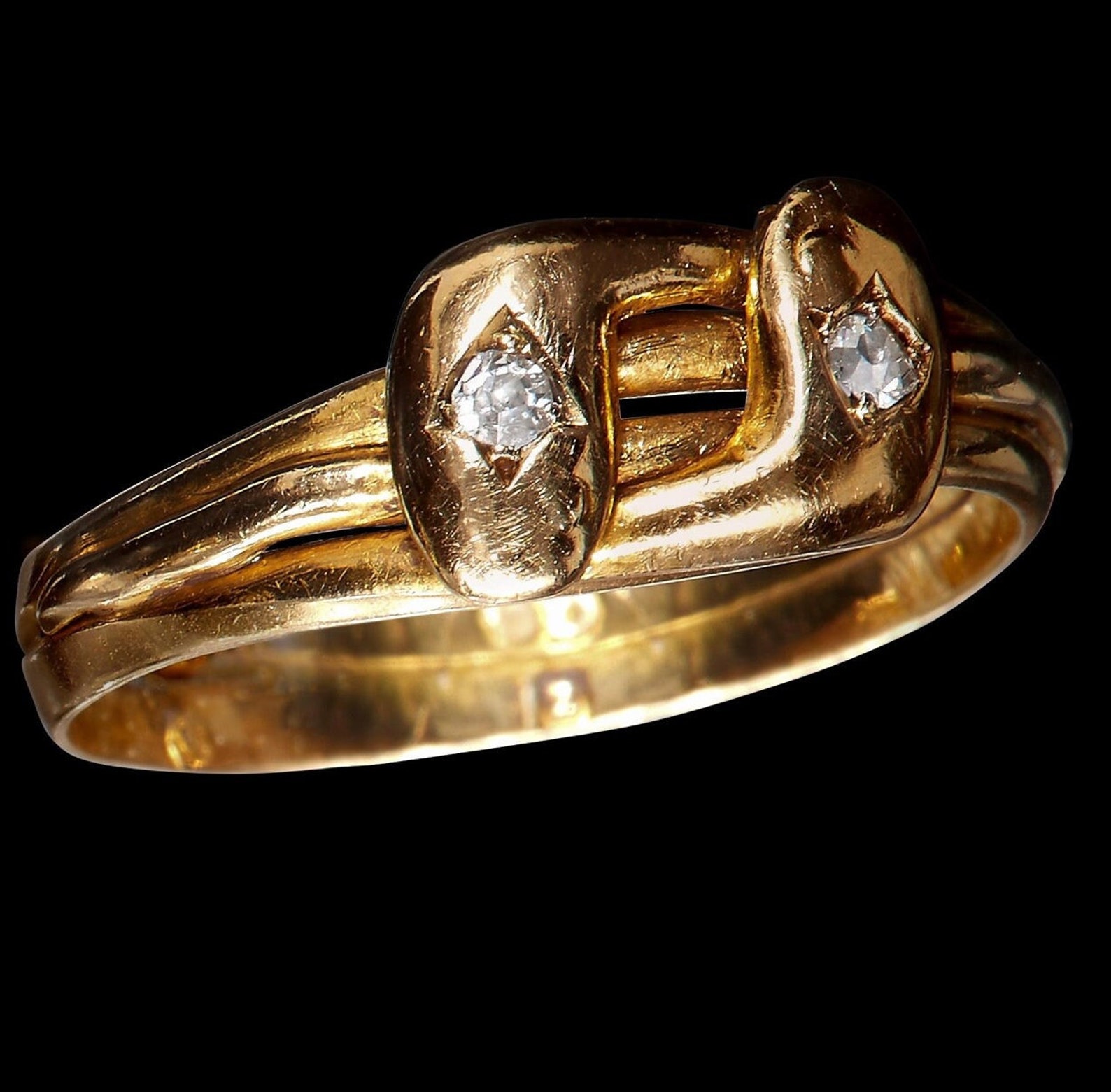 ANTIQUE Victorian SNAKE Ring With Diamonds in 18k HALLMARKED 1899 - Etsy