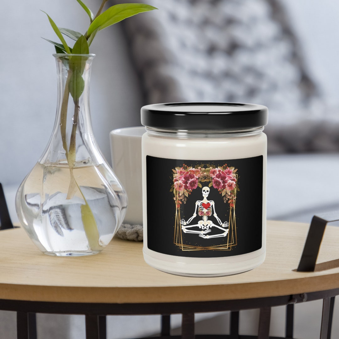 Compassion for All Meditating Skeleton Scented Soy Candle Love Inner ...