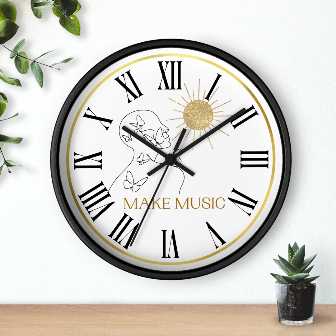 Make Music Wall Clock for Musician Music Teacher Instrumentalist Piano ...