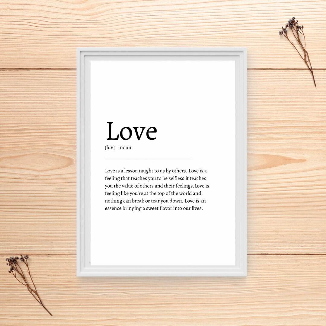 LOVE DEFINITION PRINT Wall Art Print Adulting Print Definition Print ...