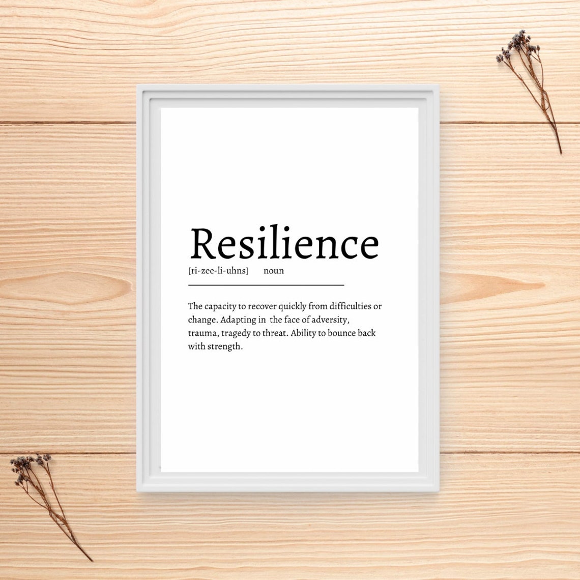 RESILIENCE DEFINITION PRINT Wall Art Print Adulting Print - Etsy