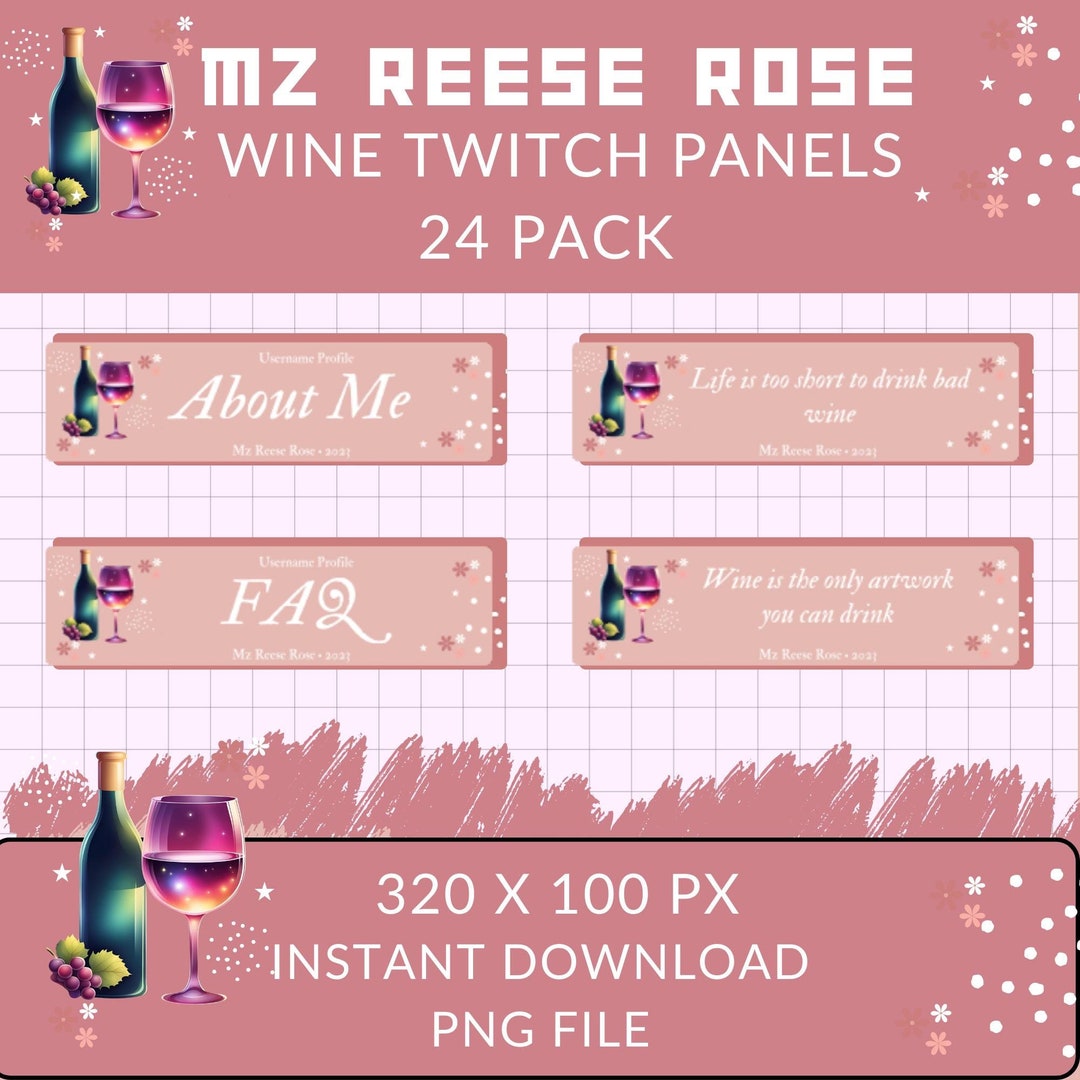 Elegant Wine Twitch Overlays |chic Wine Stream Panels |wine Lover's ...