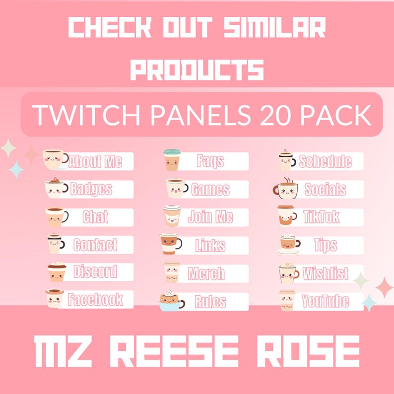 Cute Pink Coffee Cups Twitch Loading Screen | Stream Overlay | Kawaii ...