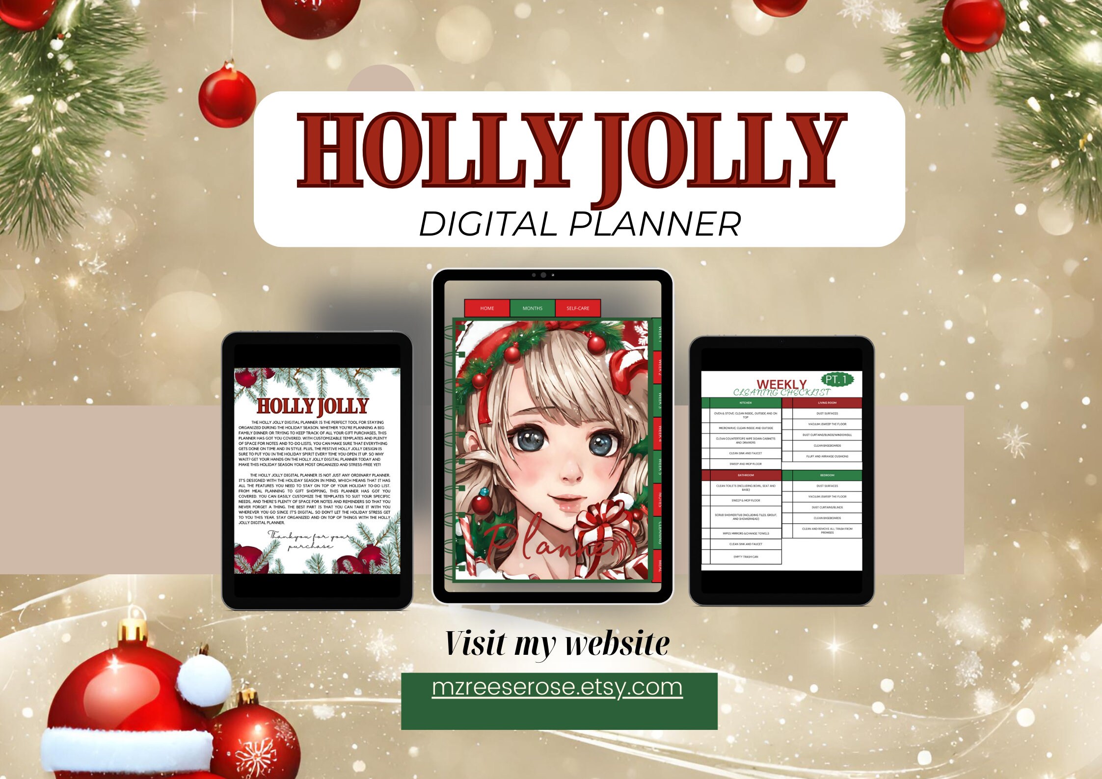Christmas Digital Planner Holiday Planner Printable - Etsy
