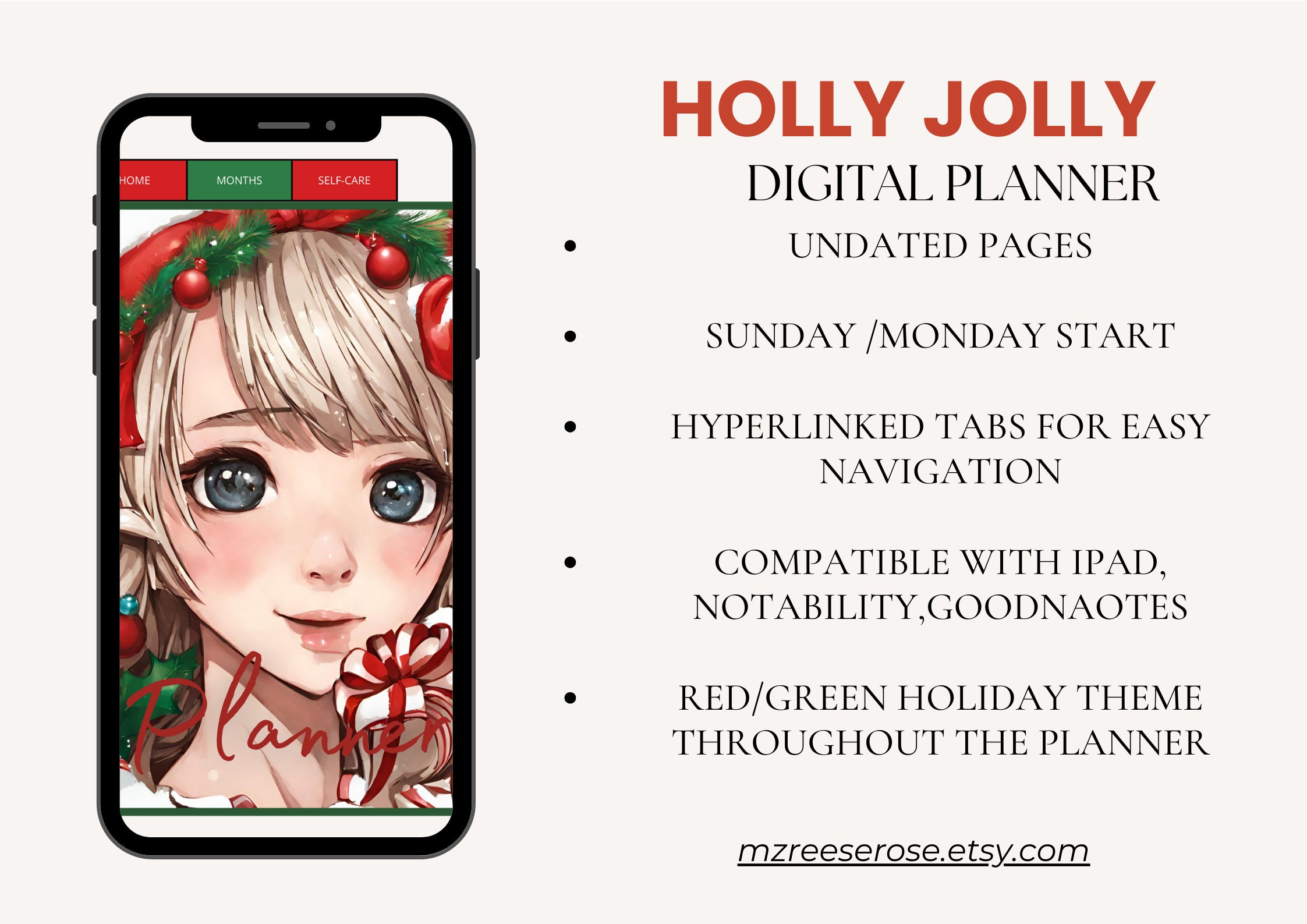 Christmas Digital Planner Holiday Planner Printable - Etsy