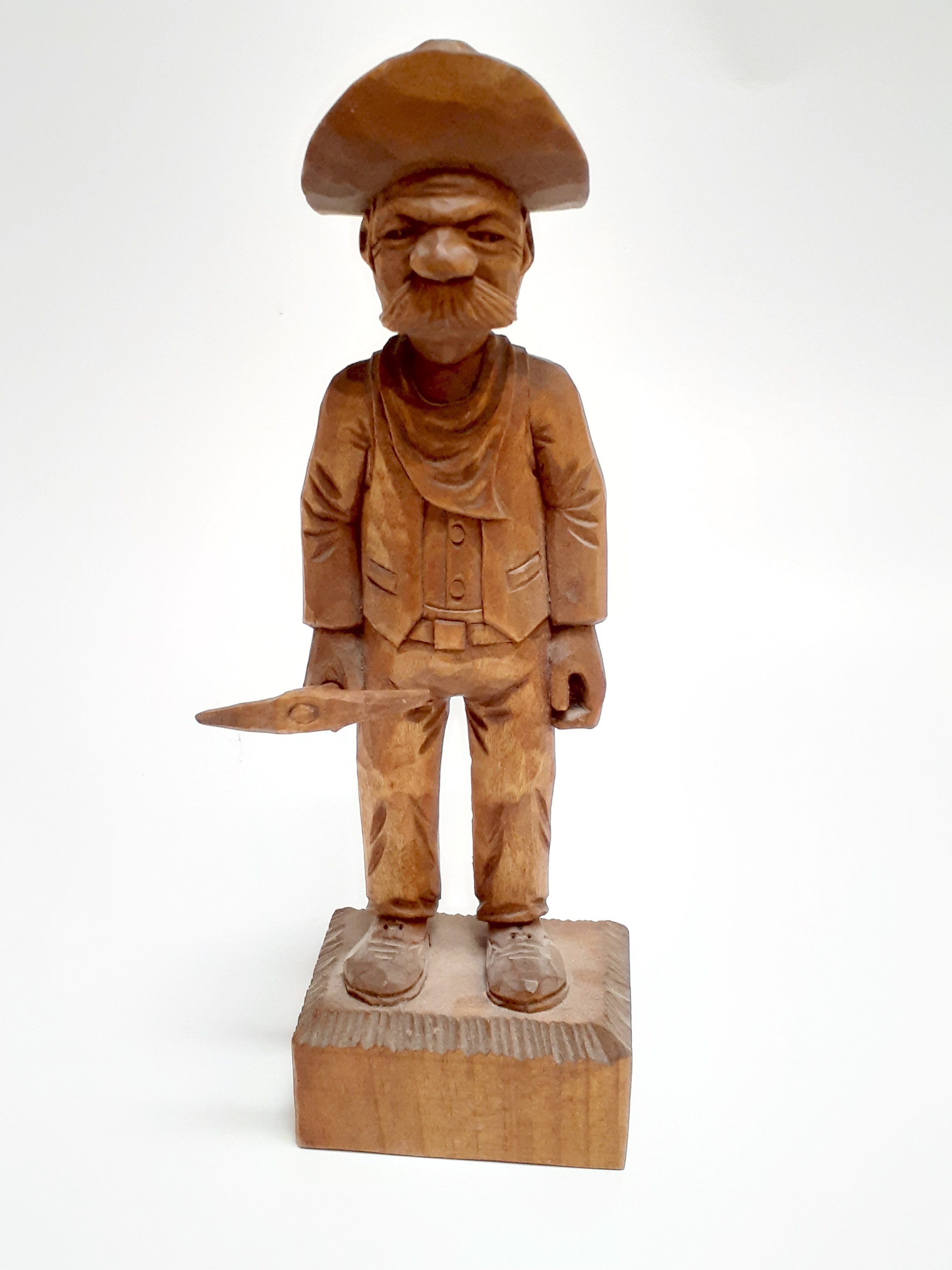 Original 6 In. Old Cowboy Wood Carving by Bob O'rourke - Etsy