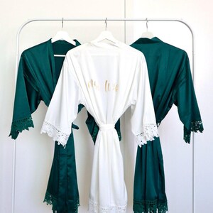 Personalized Bridesmaid Robes - Satin Lace Bridal Party Gifts - Custom ...