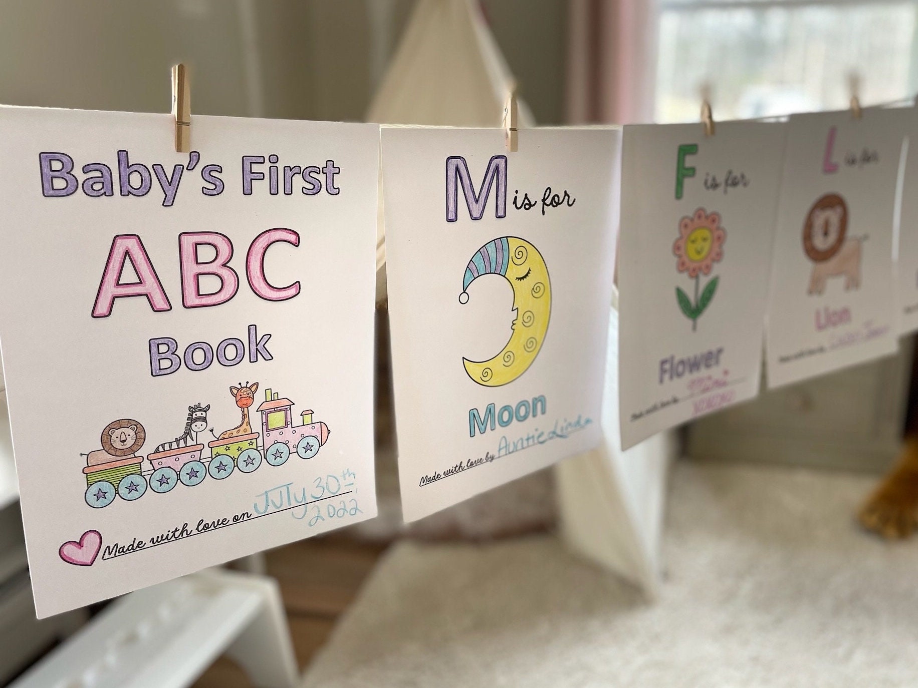 Baby Shower Games Coloring Pages Baby's First ABC Book Digital Download ...