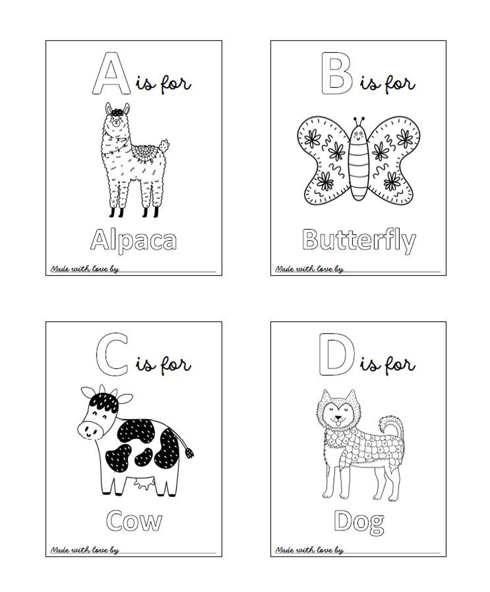 Baby Shower Games Coloring Pages Baby's First ABC Book Animals Fish ...