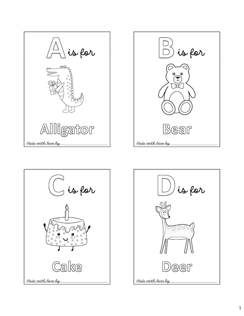 Baby Shower Games Coloring Pages Baby's First ABC Book Digital Download ...