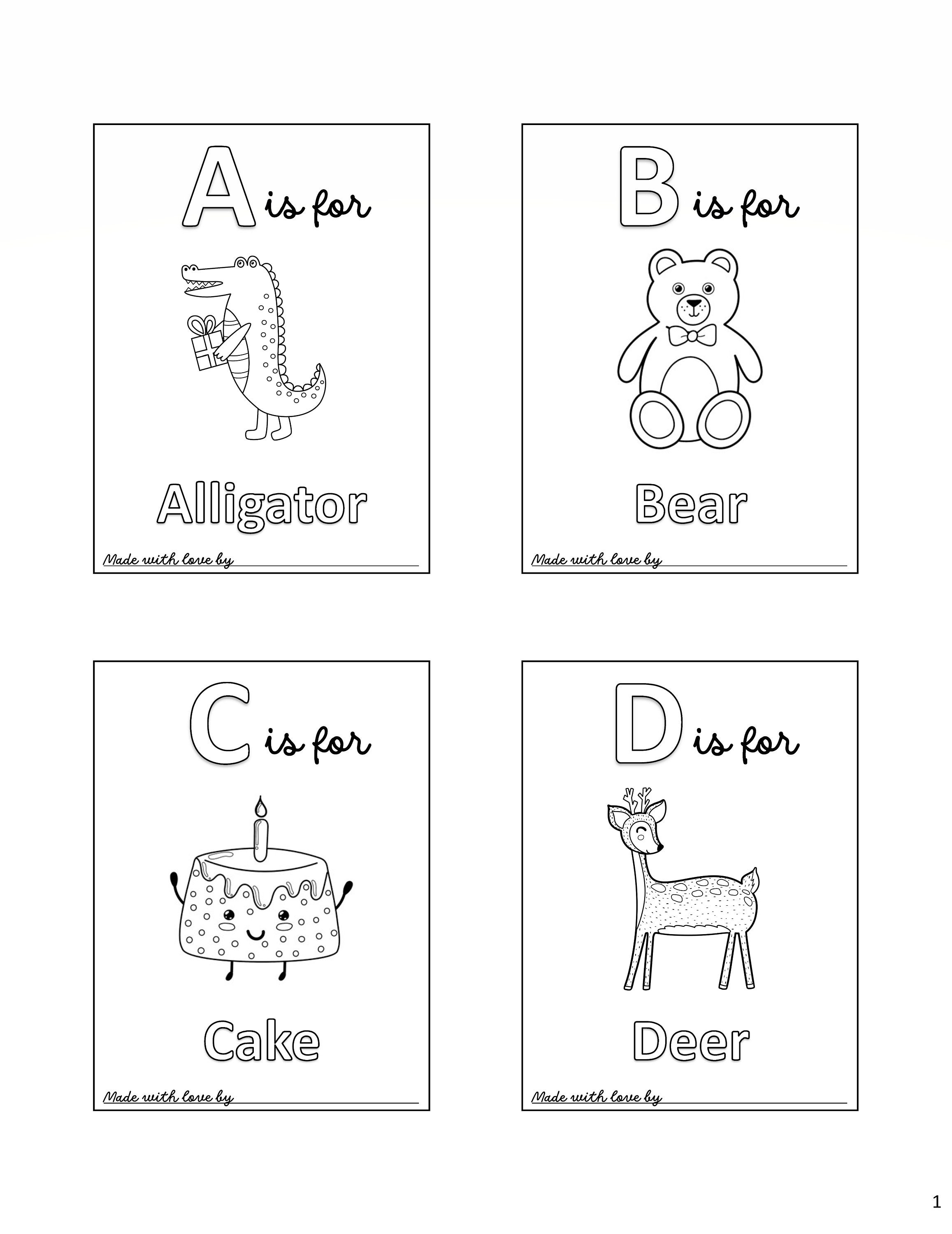 Baby Shower Games Coloring Pages Baby's First ABC Book Digital Download ...