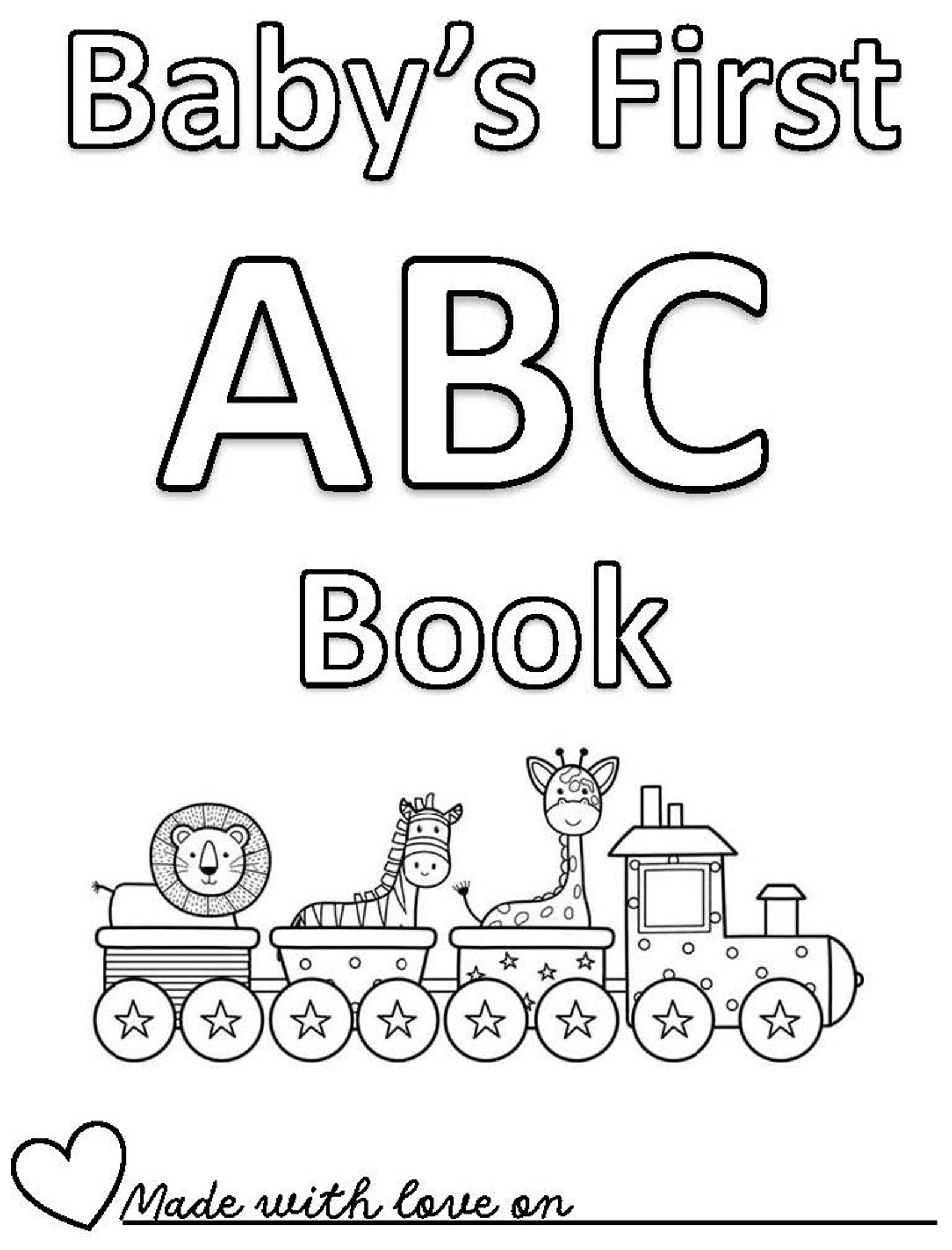 Baby Shower Games Coloring Pages Baby's First ABC Book Digital Download ...