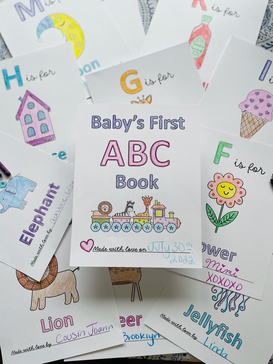 Baby Shower Games Coloring Pages Baby's First ABC Book Digital Download ...