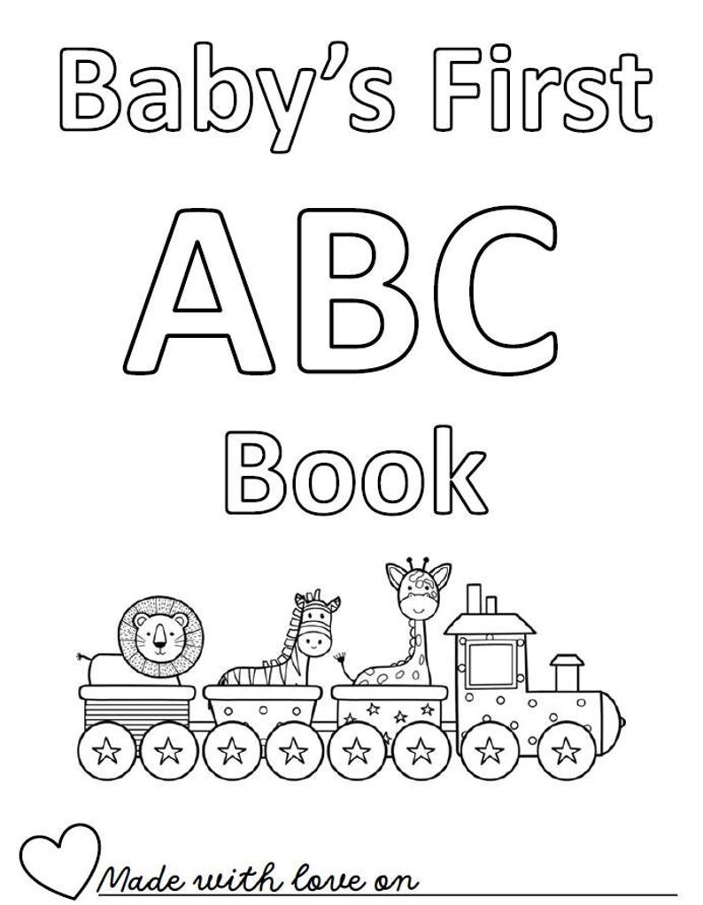 Baby Shower Games Coloring Pages Baby's First ABC Book - Animals Fish ...