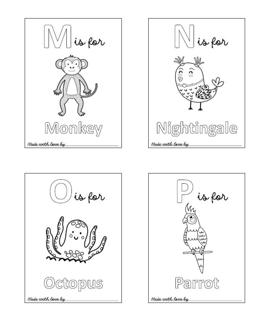 Baby Shower Games Coloring Pages Baby's First ABC Book - Animals Fish ...