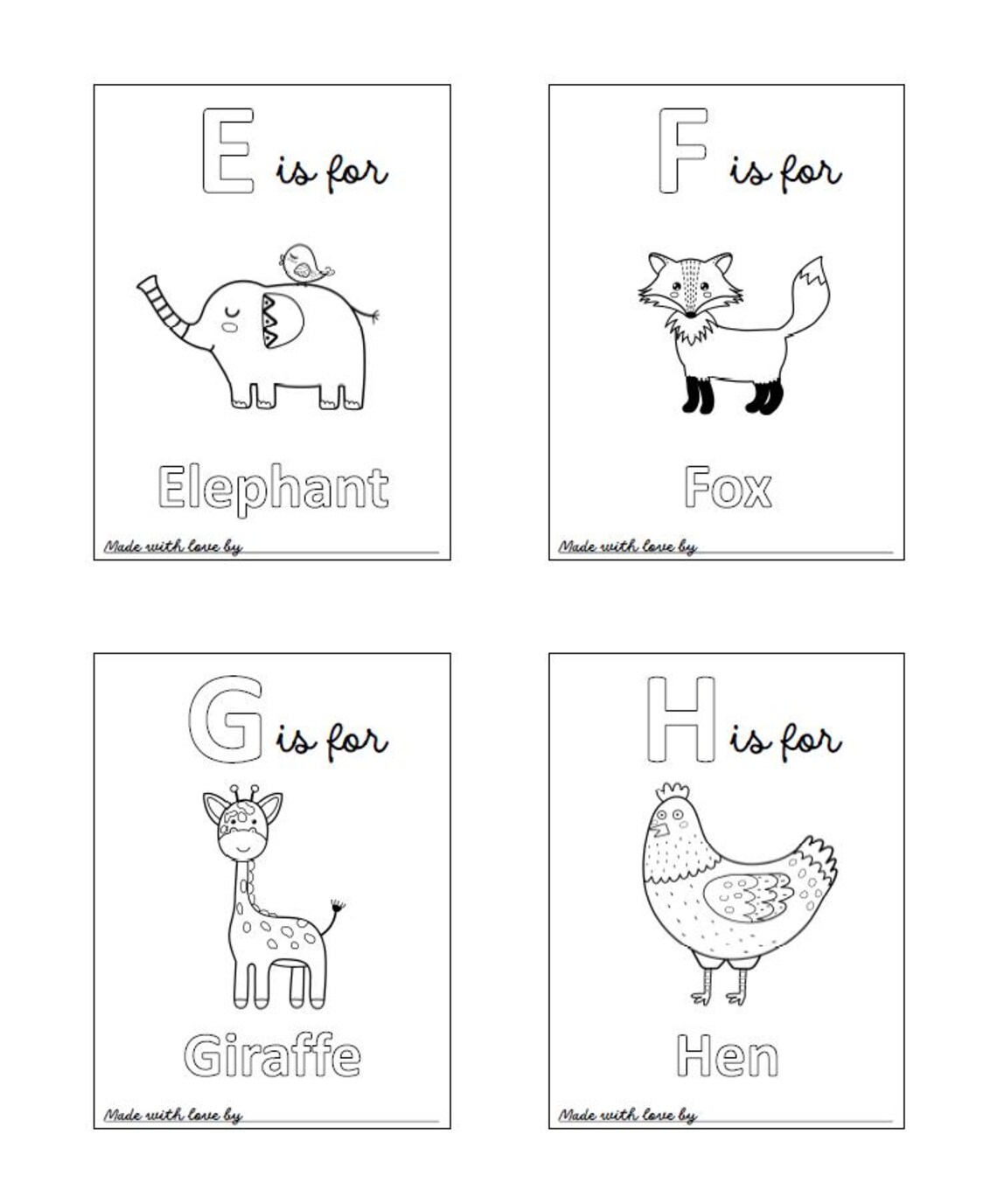 Baby Shower Games Coloring Pages Baby's First ABC Book - Animals Fish ...