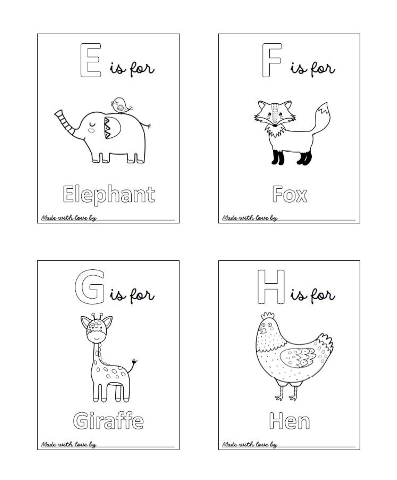 Baby Shower Games Coloring Pages Baby's First ABC Book - Animals Fish ...