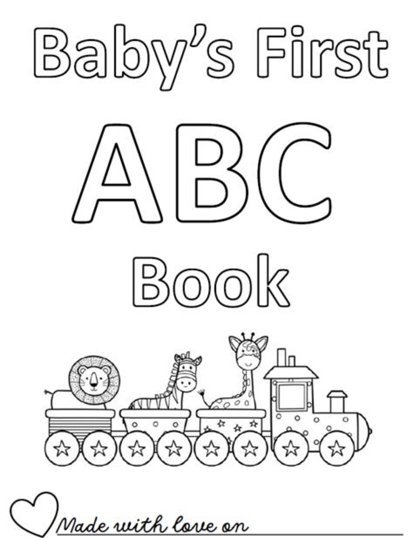 Baby Shower Games Coloring Pages Baby's First ABC Book - Animals Fish ...