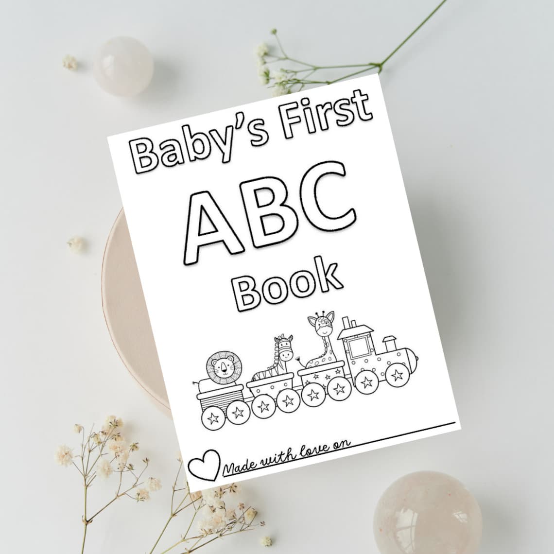 Baby Shower Games Coloring Pages Baby's First ABC Book Digital Download ...
