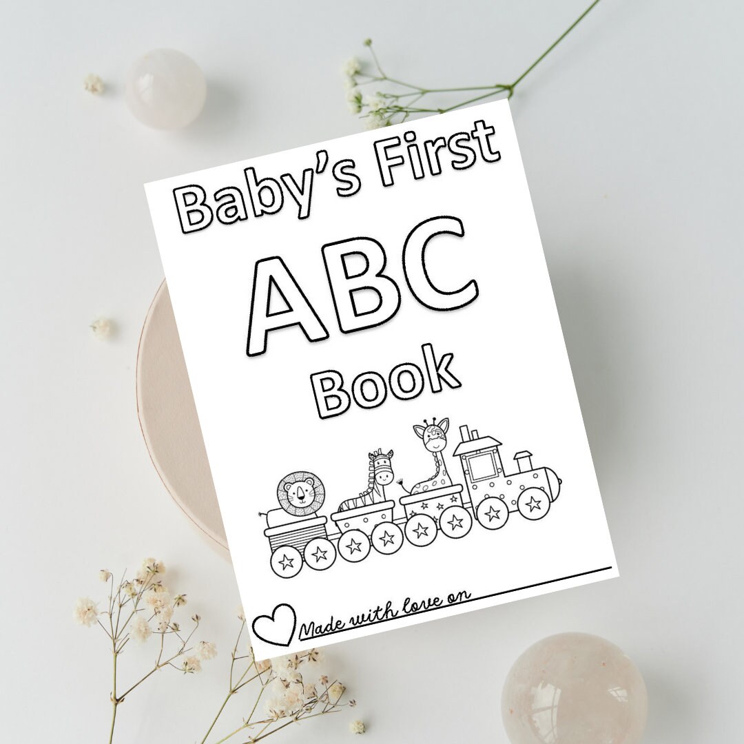 Baby Shower Games Coloring Pages Baby's First ABC Book Digital Download ...