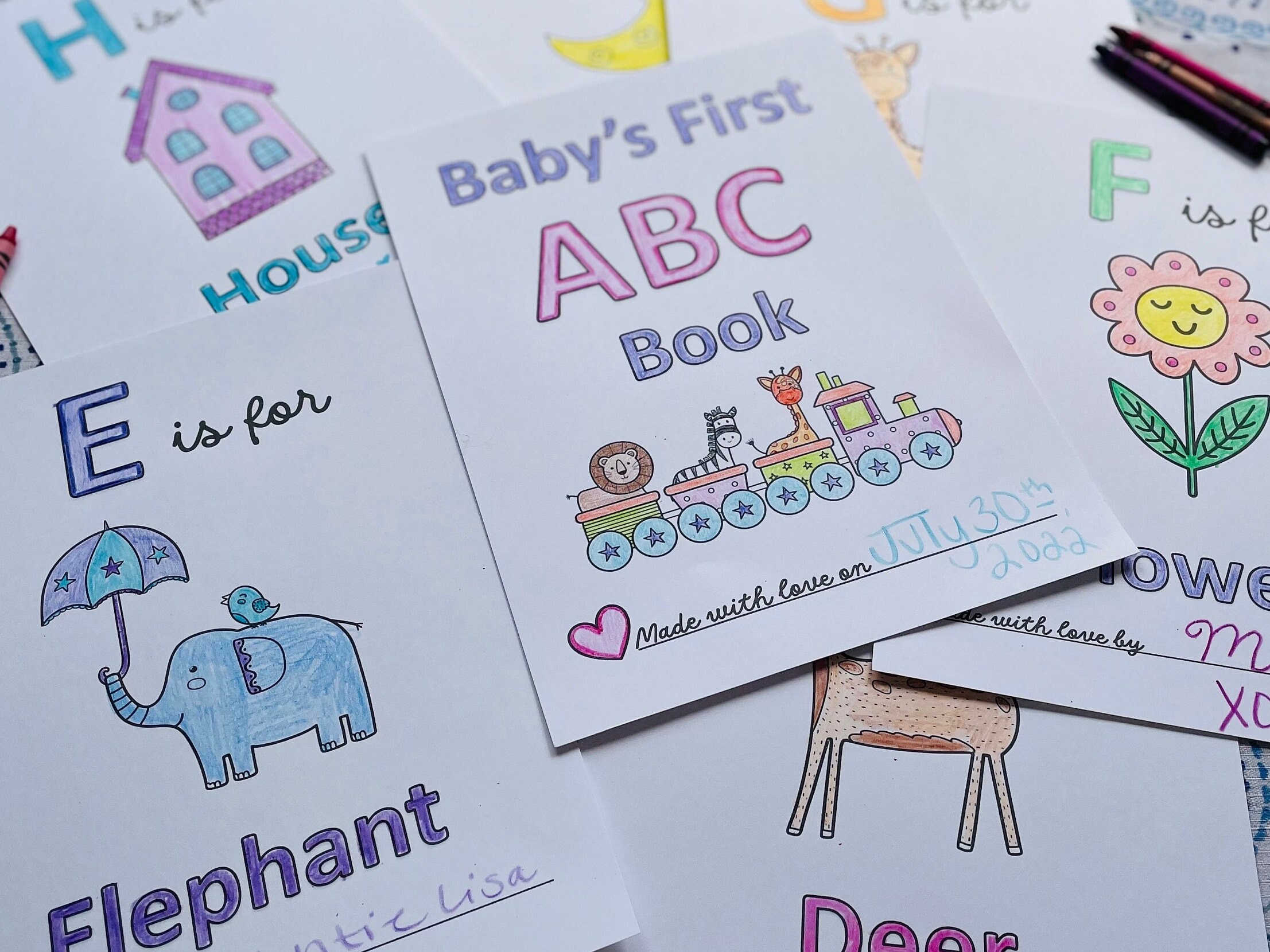 Baby Shower Games Coloring Pages Baby's First ABC Book Digital Download ...