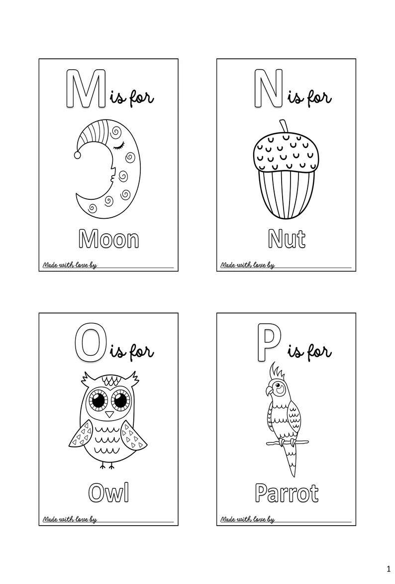 Baby Shower Games Coloring Pages Baby's First ABC Book Digital Download ...