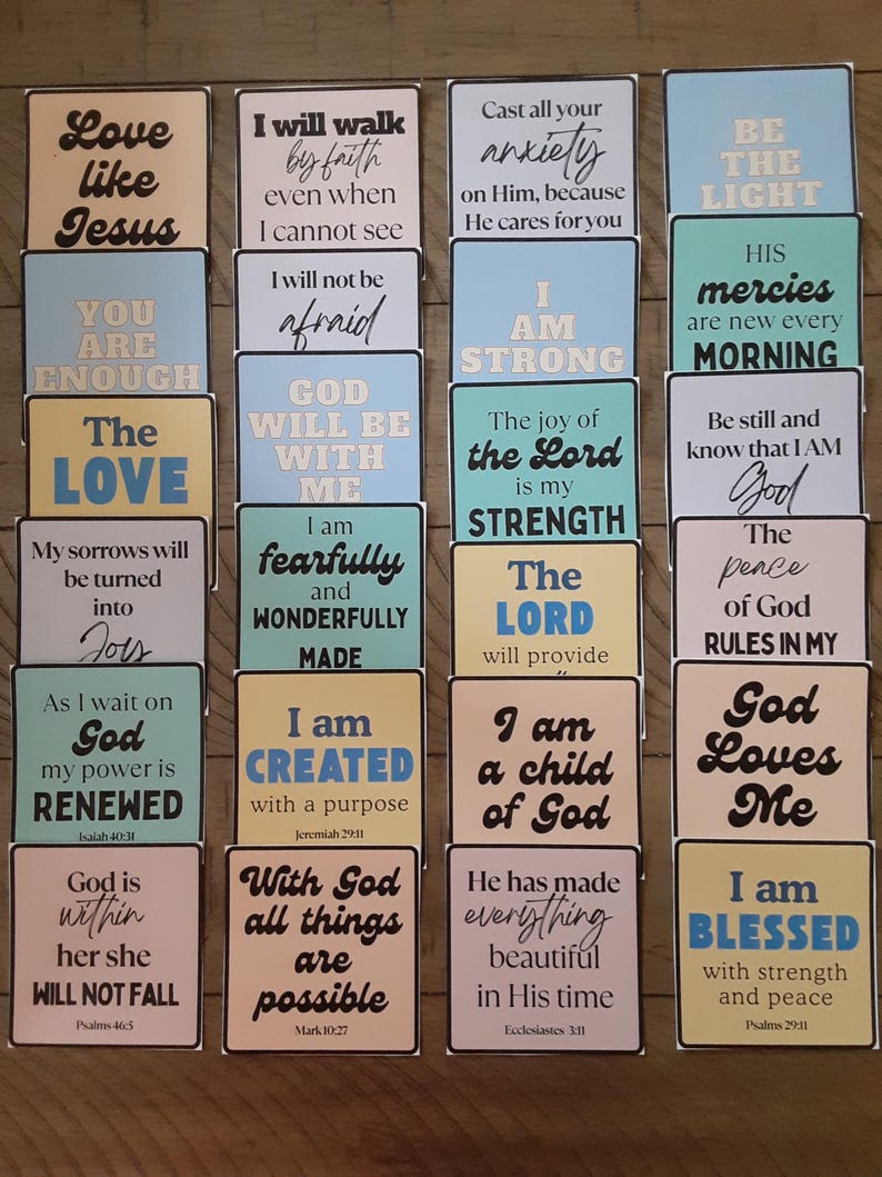 Bible Verse Card Set Printable Scripture Memory Cards for Christian ...
