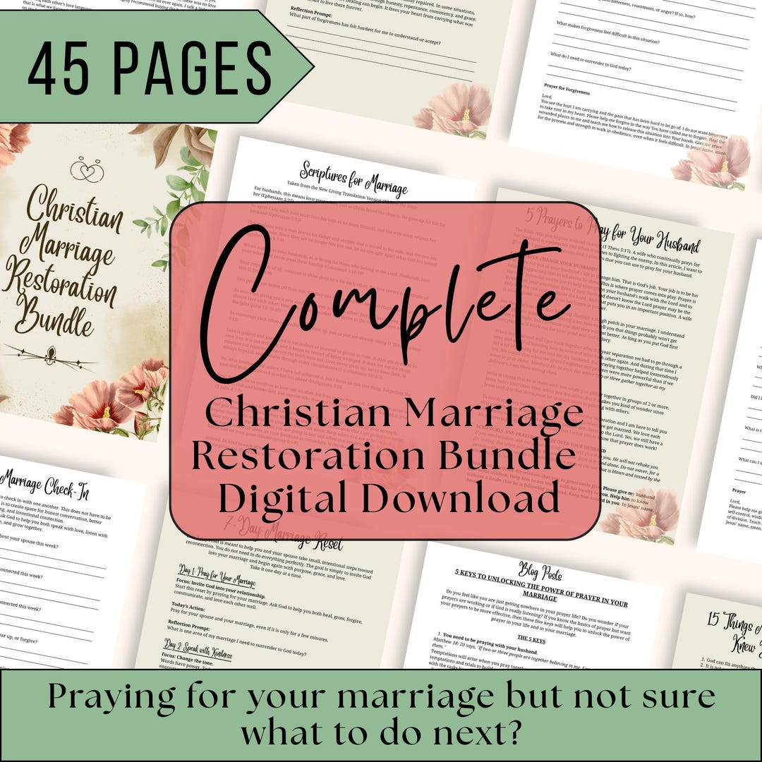 Christian Marriage Workbook for Restoration Couples Devotional Guide ...