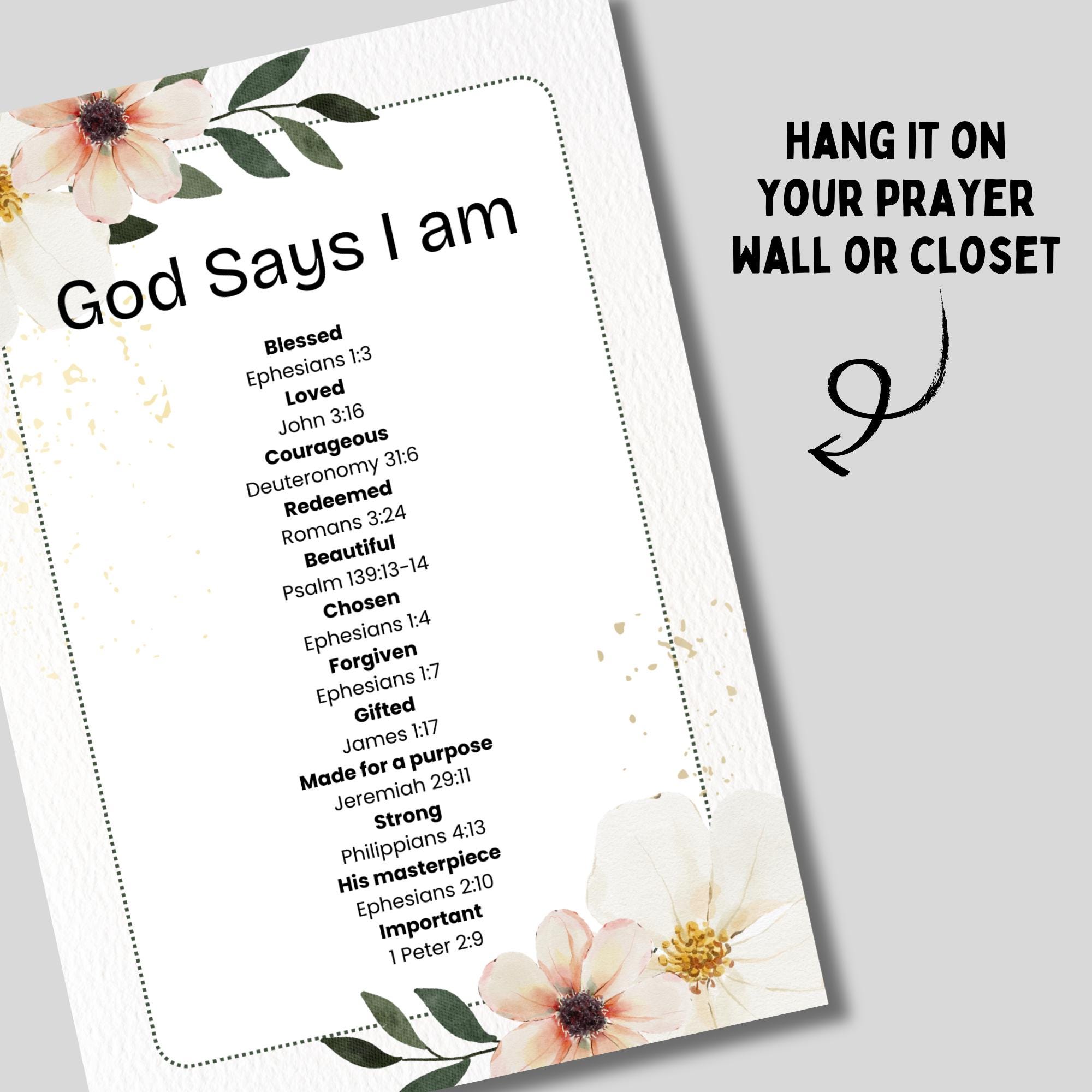 Who I Am in Christ Printable Bible Verses for Who God Says I Am Pdf ...