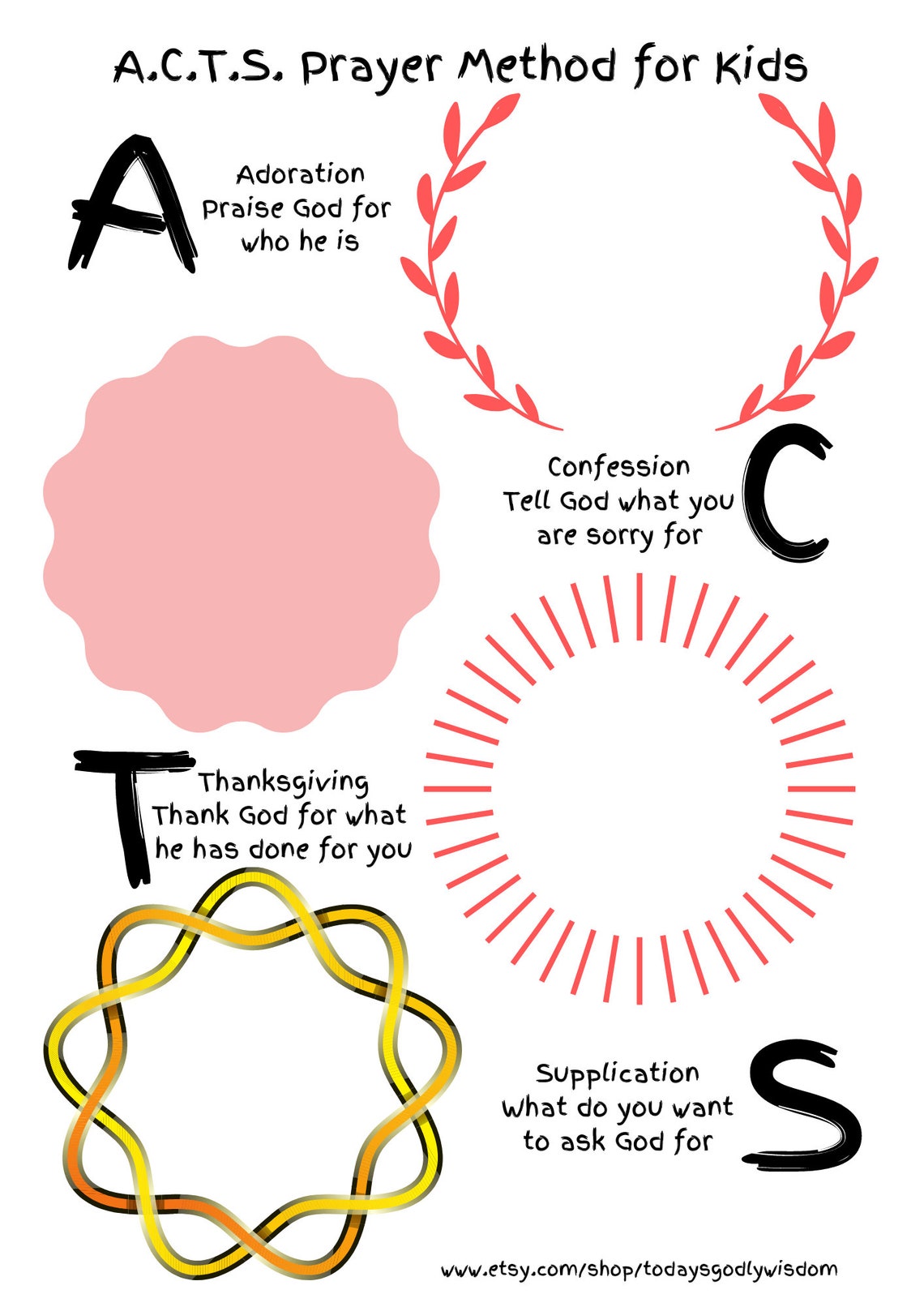 Acts Prayer Printable for Kids, Christian Journal, Printable Journal ...