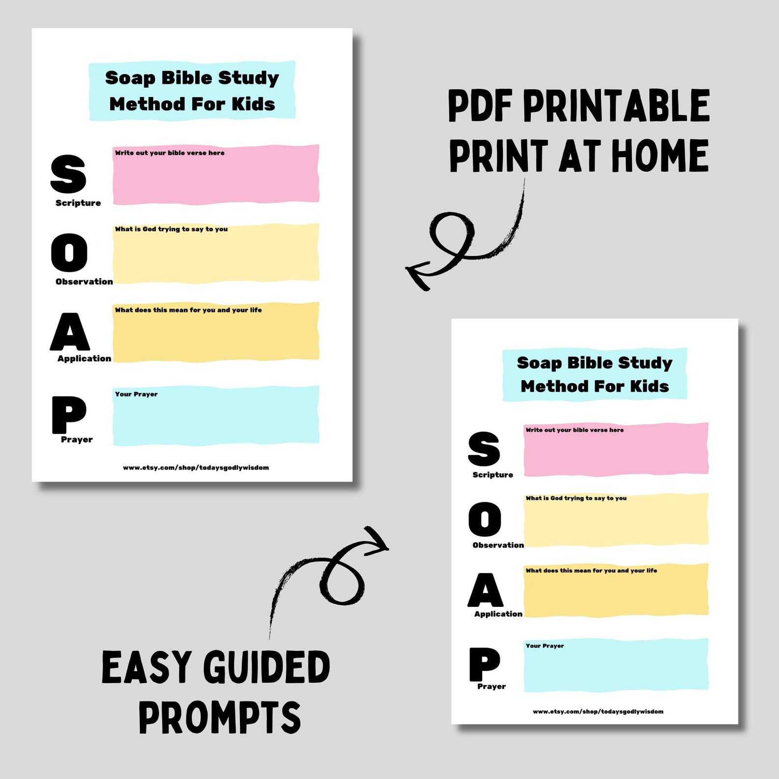 SOAP Bible Study Journal for Kids Beginner Friendly SOAP Template for ...