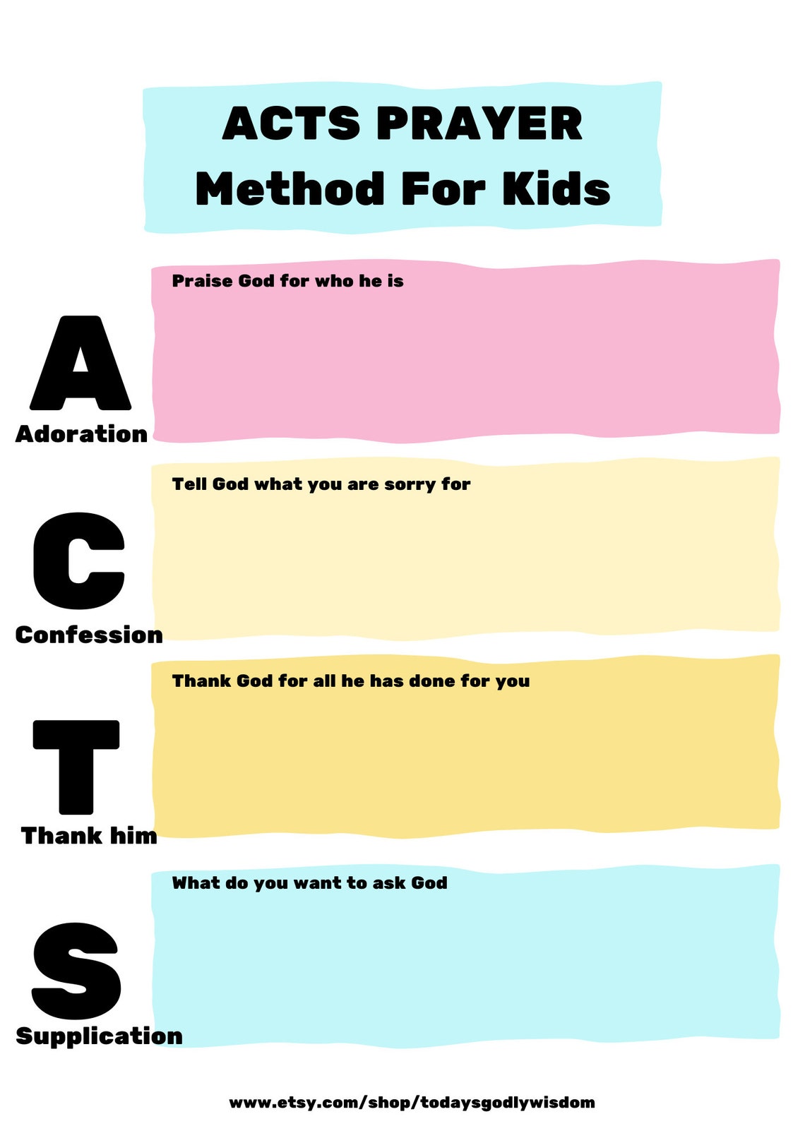 Acts Prayer Journal for Kids Printable Christian Journal Printable ...