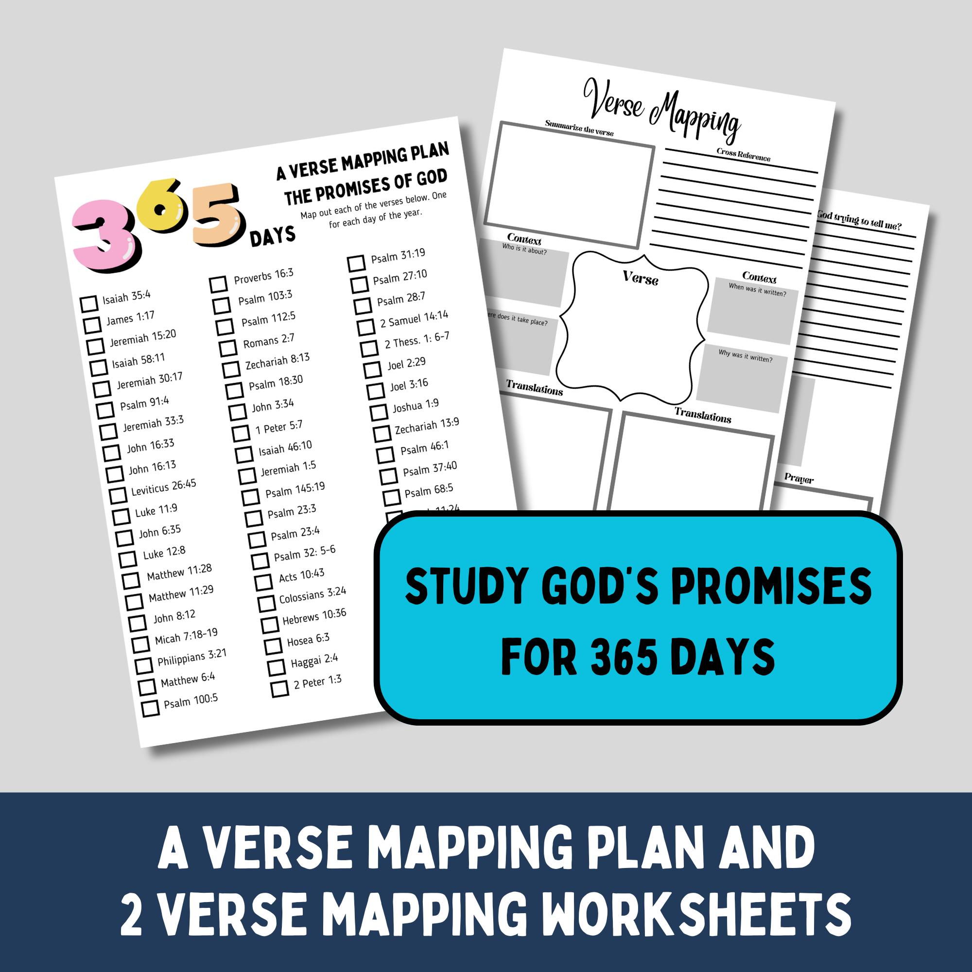 Bible Verse Mapping Bundle Printable Bible Study Planner for Adults ...