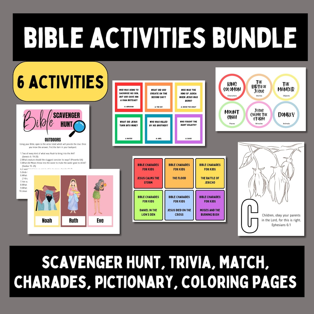 Bible Games for Kids Sunday School Activities for Church Youth Bible ...