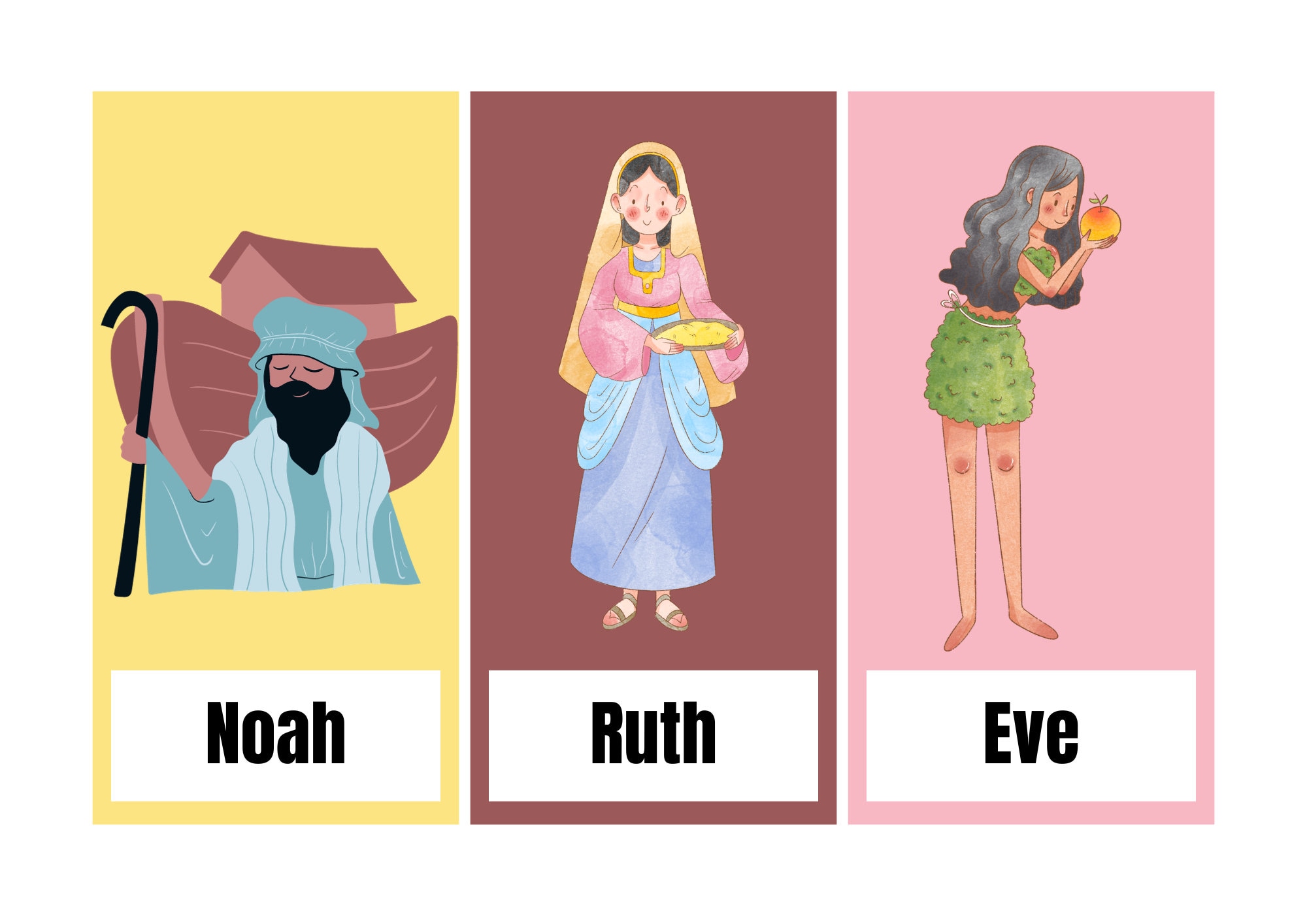Bible Character Memory Match Game, Memory Match Game for Toddlers and ...