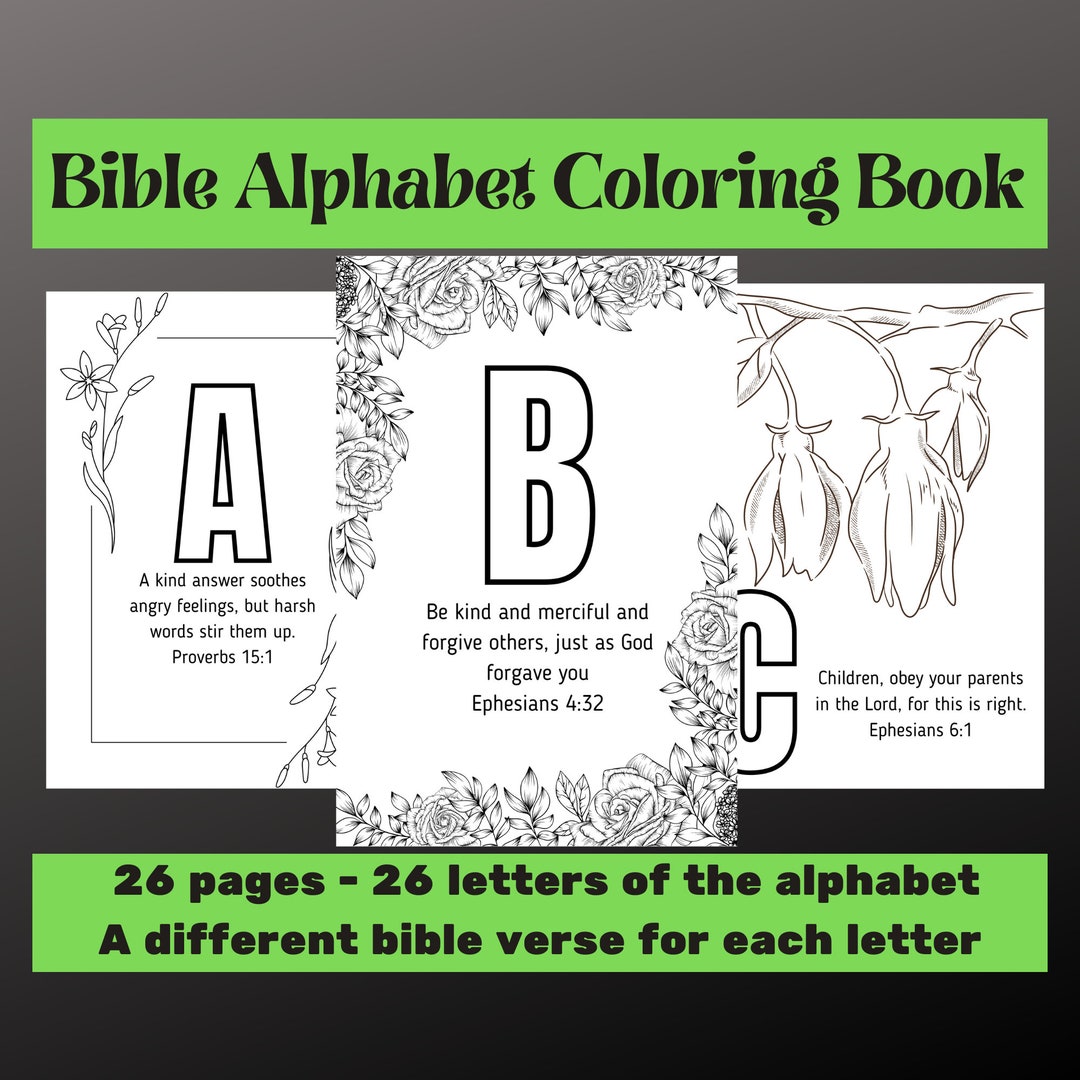 Bible Verse Coloring Pages ABC Coloring Pages Printable - Etsy