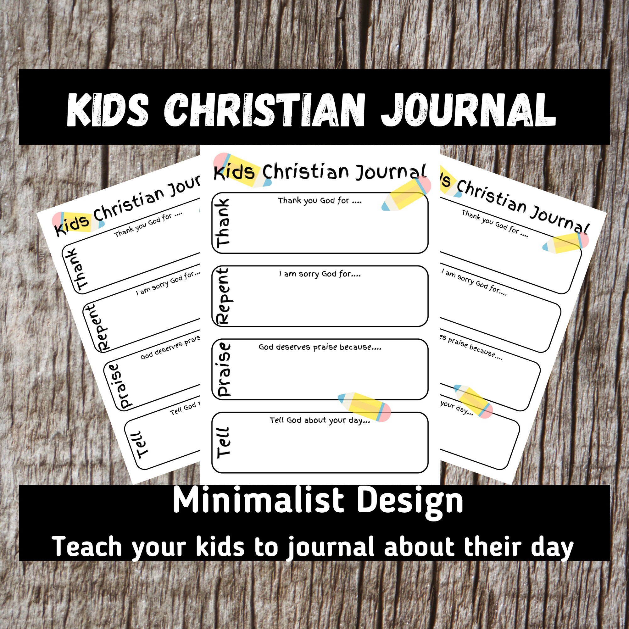 Kids Journal Printable, Christian Journal for Kids, Prayer Journal for ...