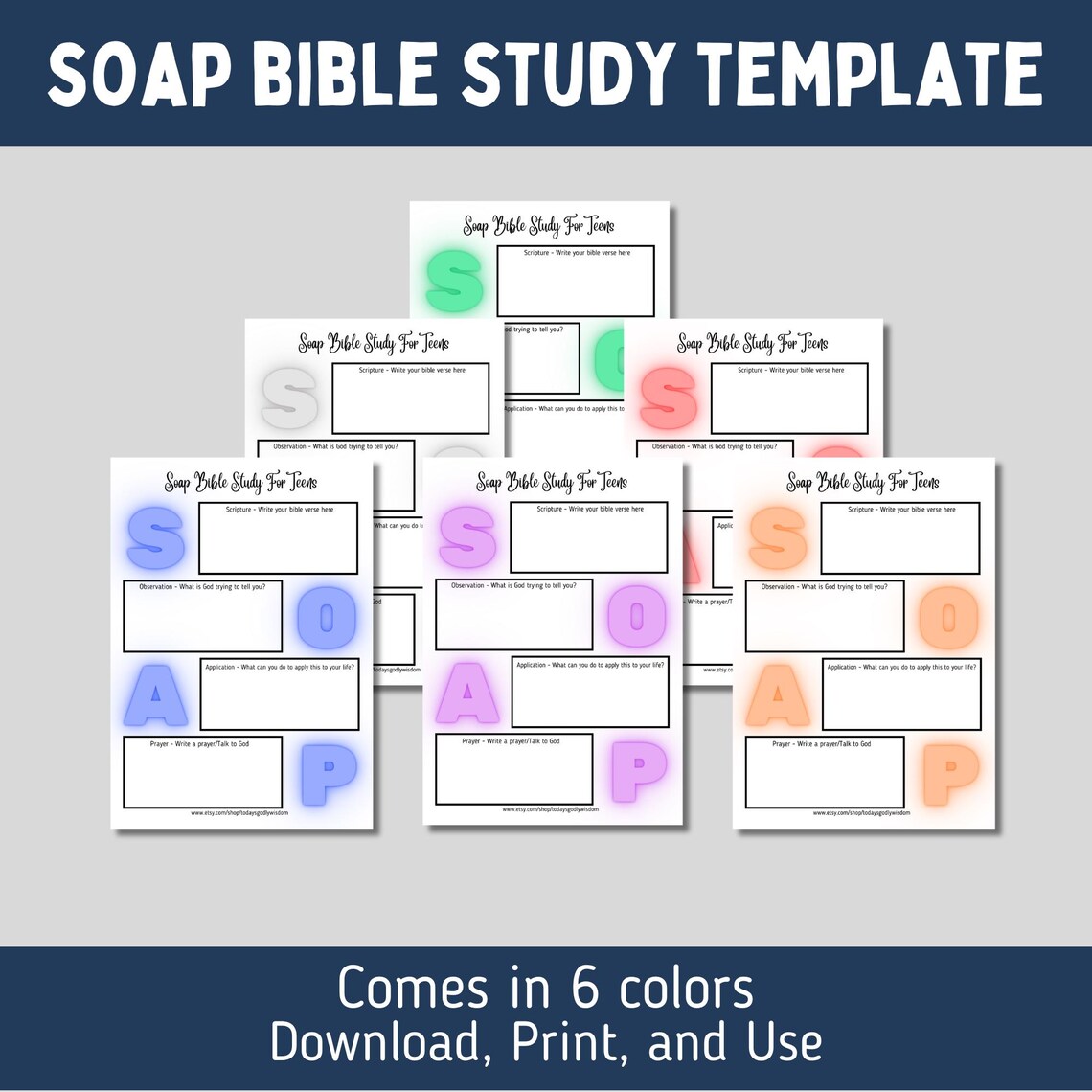 Soap Bible Study Guide for Teens Printable Bible Journal With SOAP ...