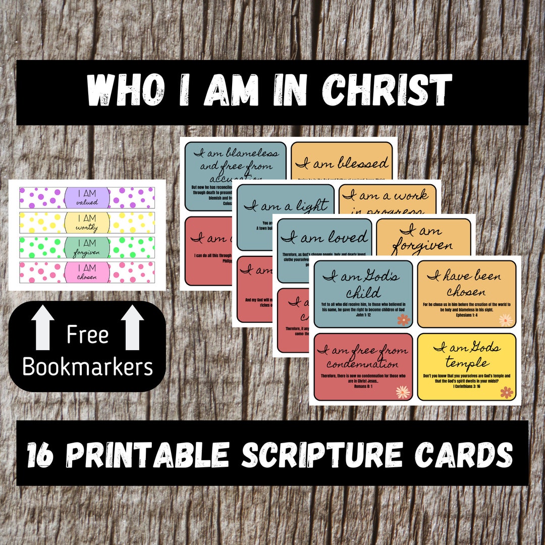 Who I Am in Christ Scripture Cards Christian Affirmation - Etsy