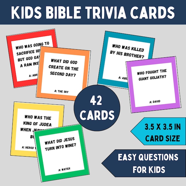 Bible Trivia Printable - Etsy